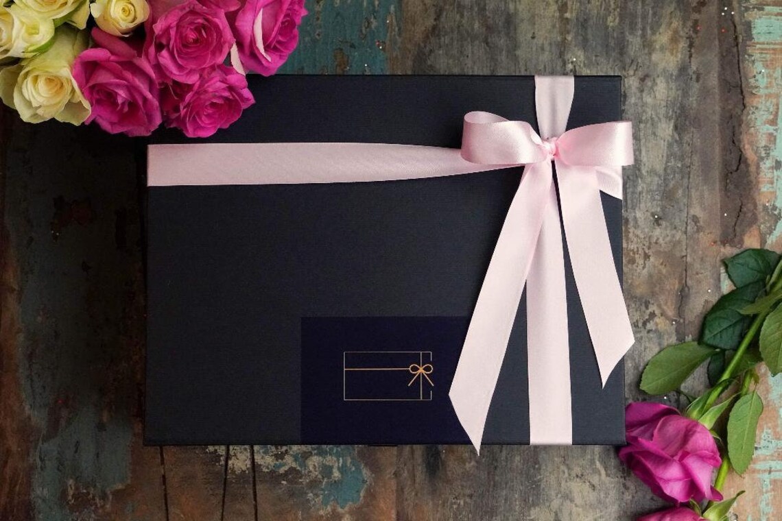 Black Ribbed Magnetic Gift Box, Gift Box, Hamper Box, Magnetic Box ...