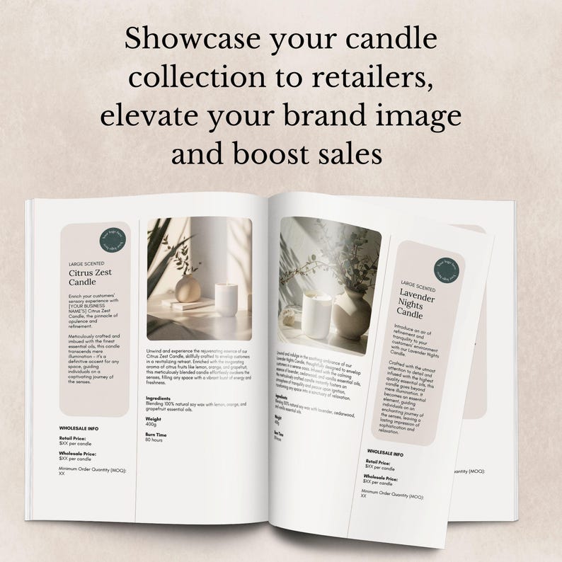 Candle Business Wholesale Catalogue | Line Sheet | Product Pricing ...
