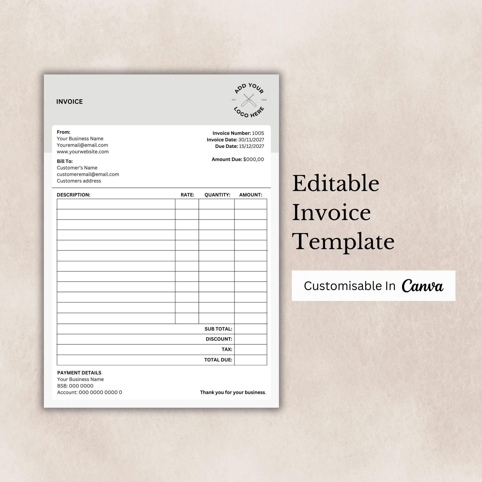 Electrical Business Form Bundle - Editable Canva Template Certificate ...