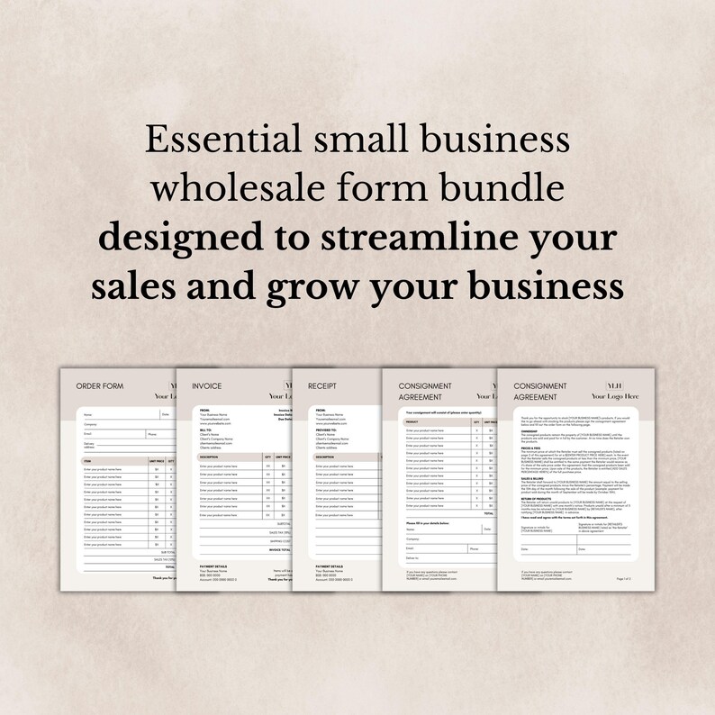 Business Forms Template Bundle Editable in Canva | Includes Order Form ...