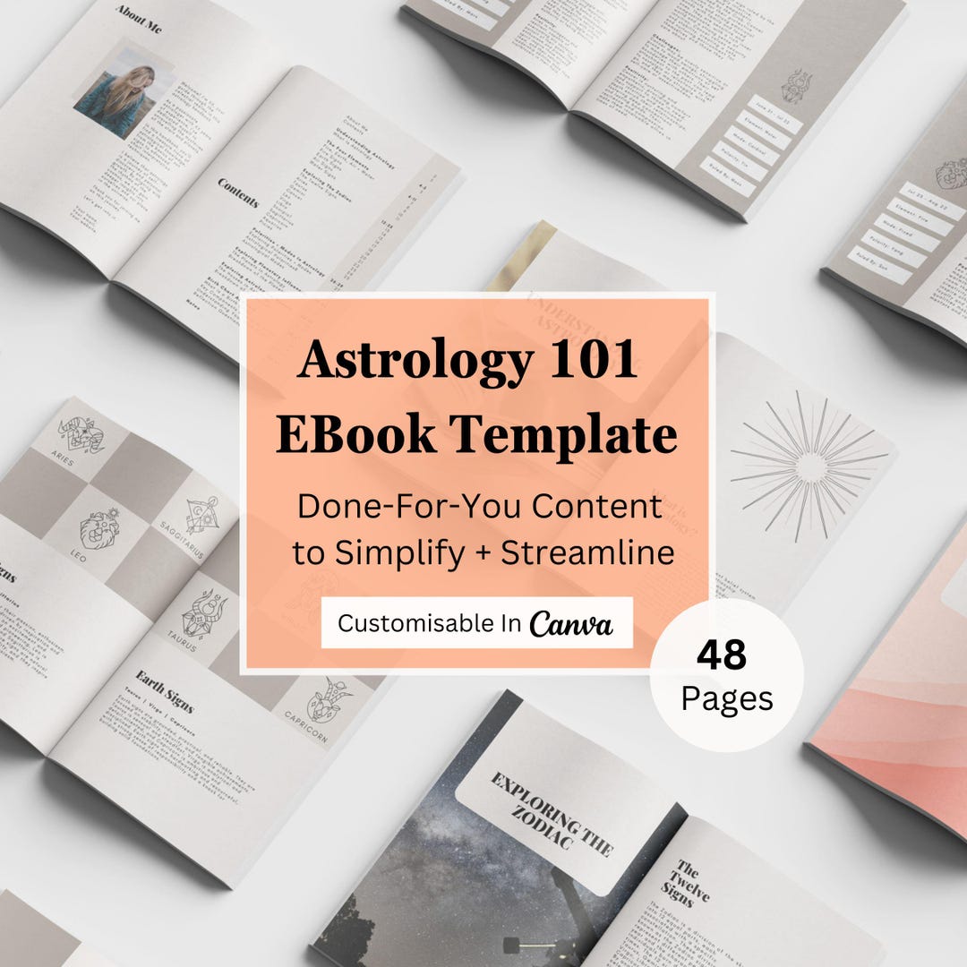 Editable Astrology Ebook | Coaching Workbook Canva Template | Lead ...