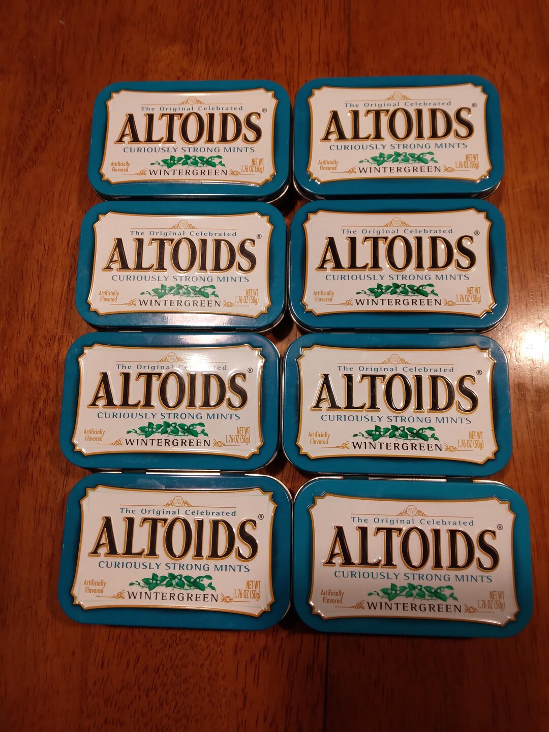Altoids Tins - 8 Pack – Empty BLUE Wintergreen, 1.76oz Size 2.3 X 3.7 ...