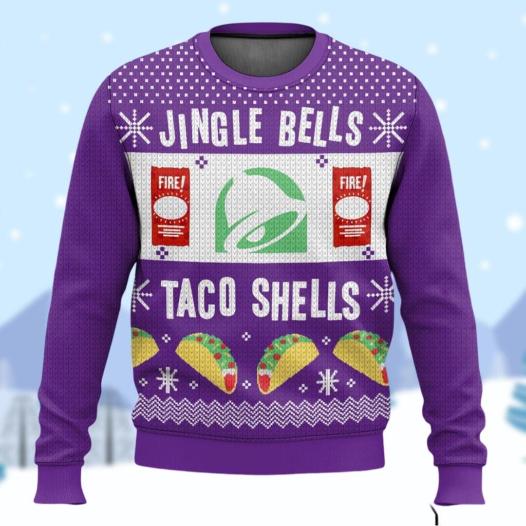Jingle Bells Taco Shells Sweater, Taco Bell Ugly Sweater, Taco Bell ...