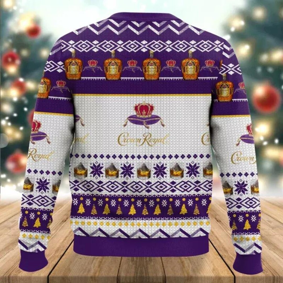 Crown Royal Ugly Sweater, Walt Whiskey Christmas Sweater, Wine ...