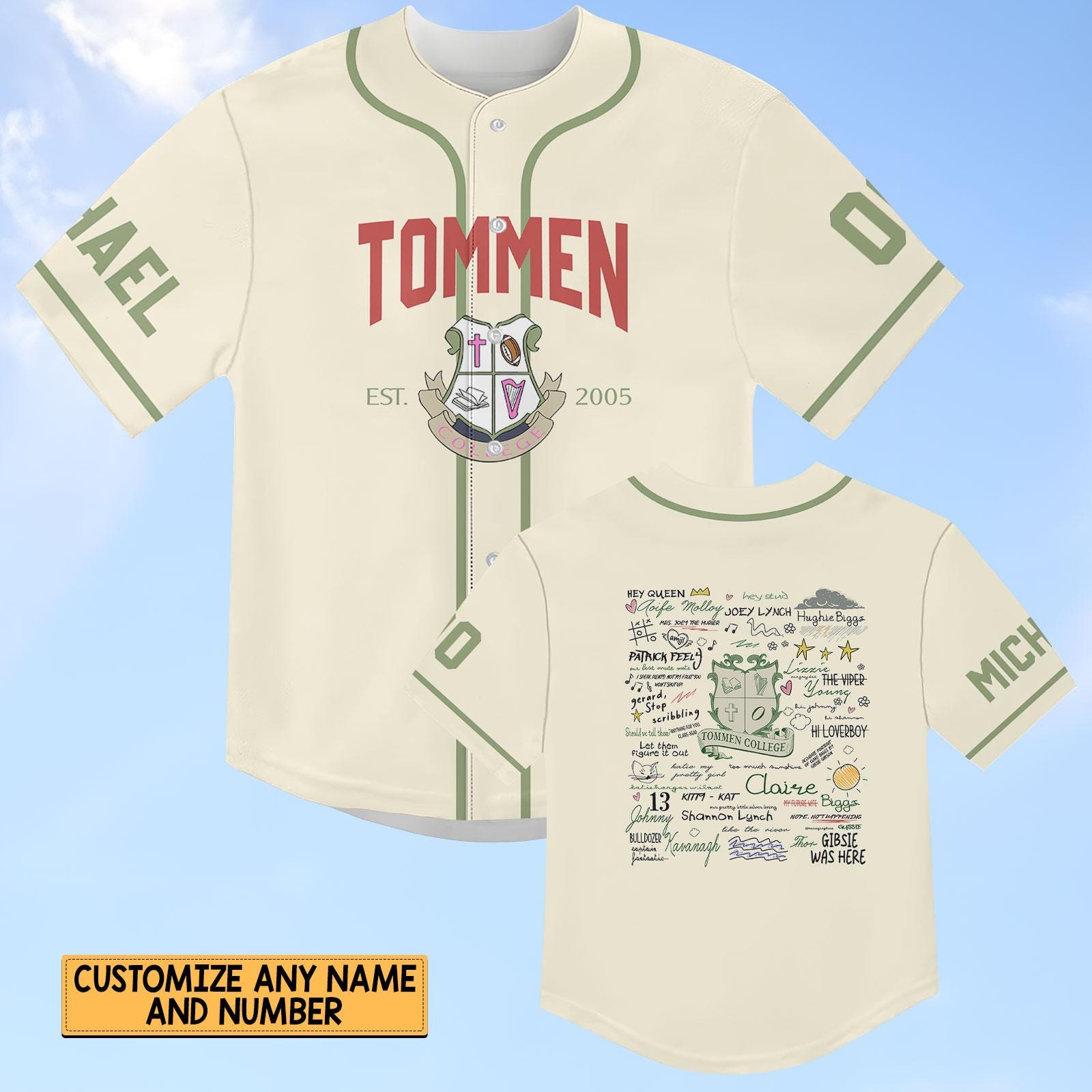 Custom Boys of Tommen Baseball Jersey, Tommen College Jersey Shirt ...