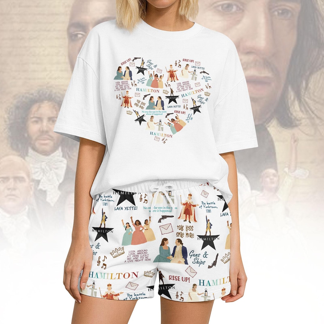 Hamilton Musical Tshirt and Shorts, Broadway Theater Pjs, Musical ...