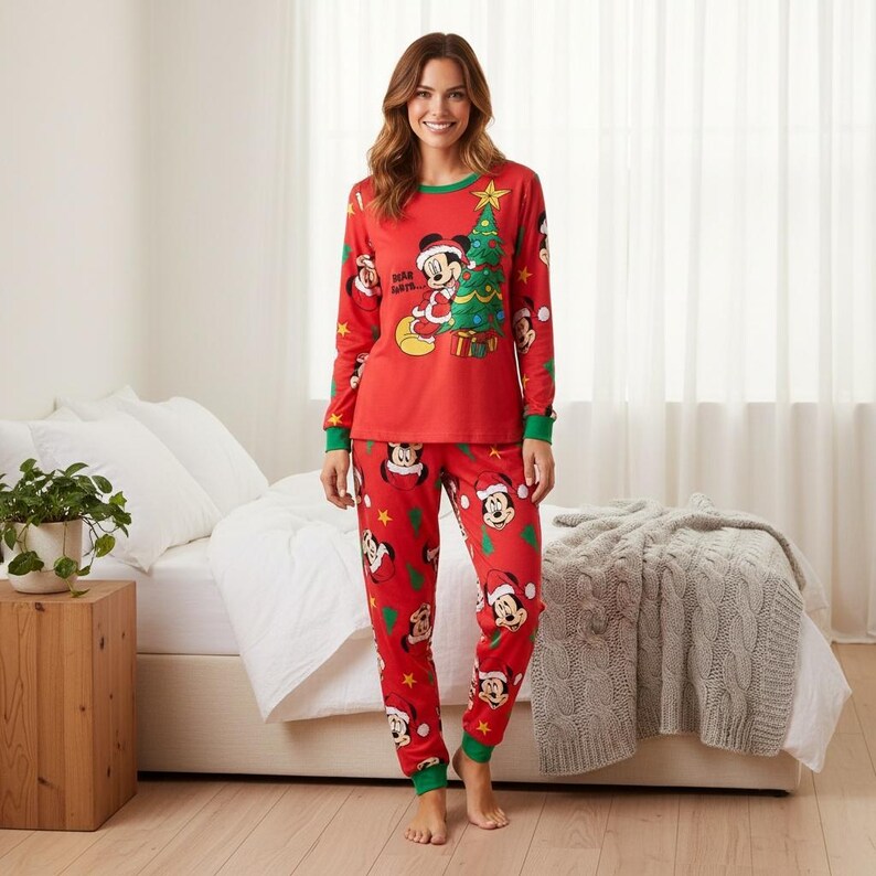 Disney Long Sleeve Pajamas Set, Mickey Christmas Pajamas Family ...