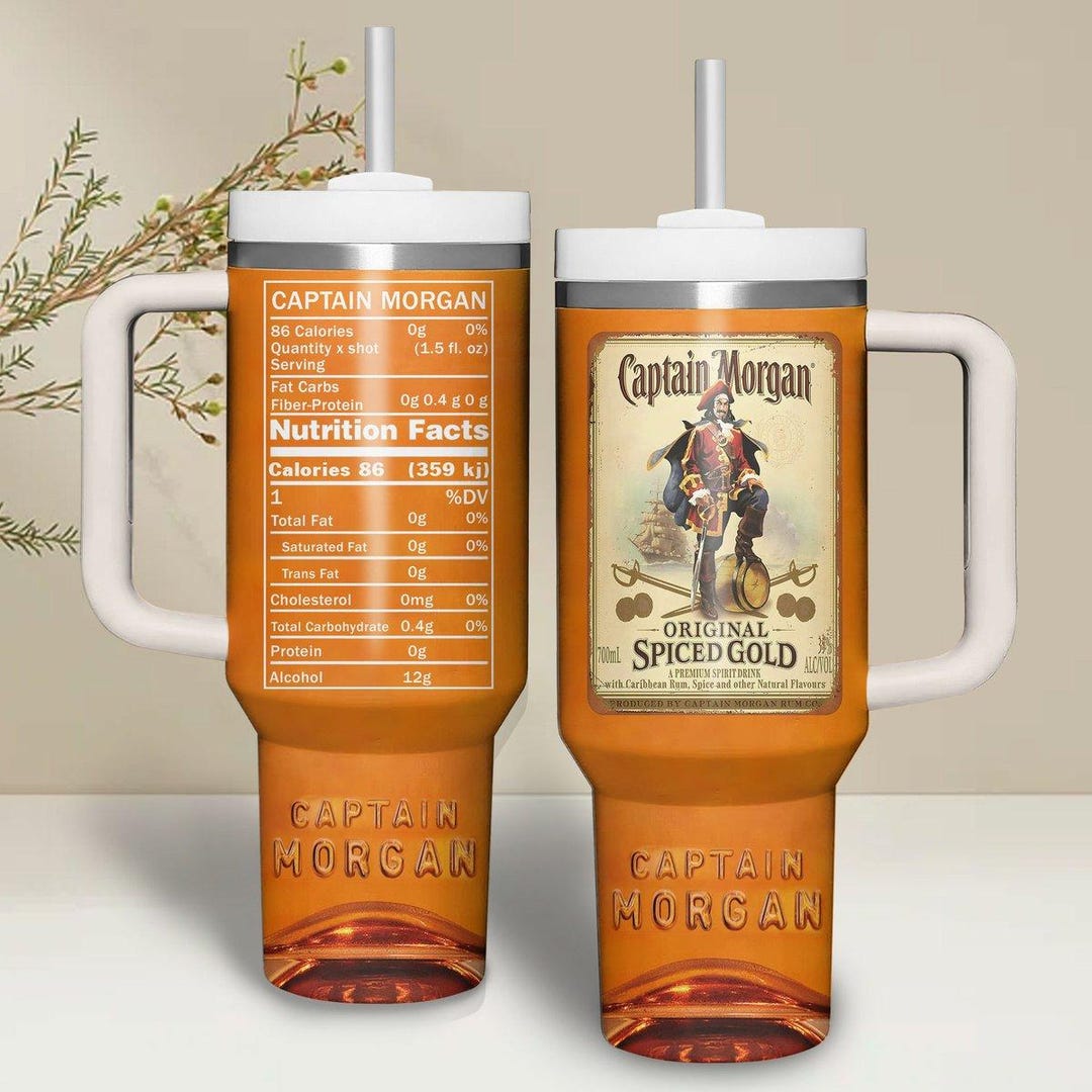 Captain Morgan 40oz Tumbler, Morgan Rum Stainless Tumbler, Alcohol ...