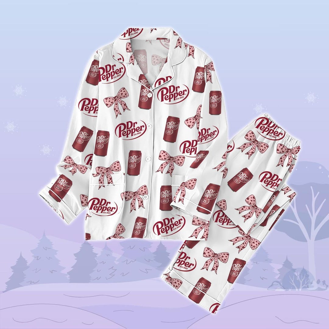 Dr Pepper Soda Thick Pajamas, Soda Lover Pajamas Pants, Beverage Pajama ...