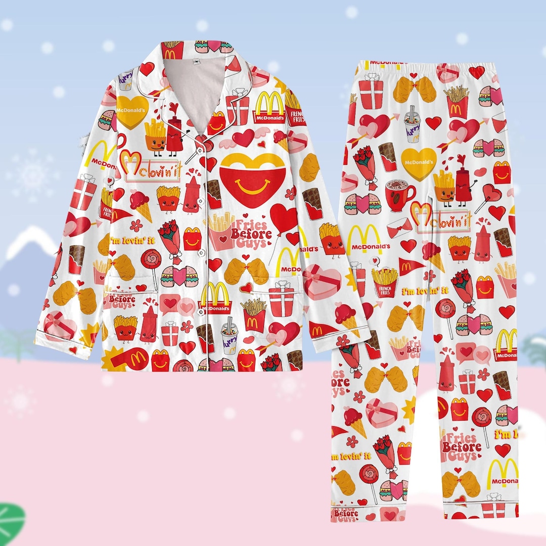 Mcdonald Thick Pajamas Pants, Mcdonalds Valentine Pajamas Set Women ...