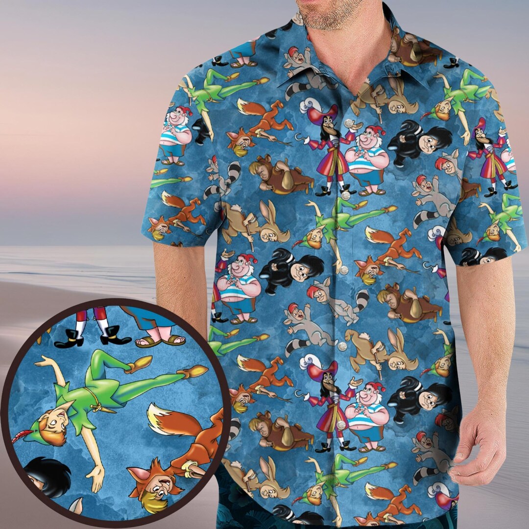 Peter Pan Hawaiian Shirt, Disney Aloha Shirt, Neverland Shirt ...