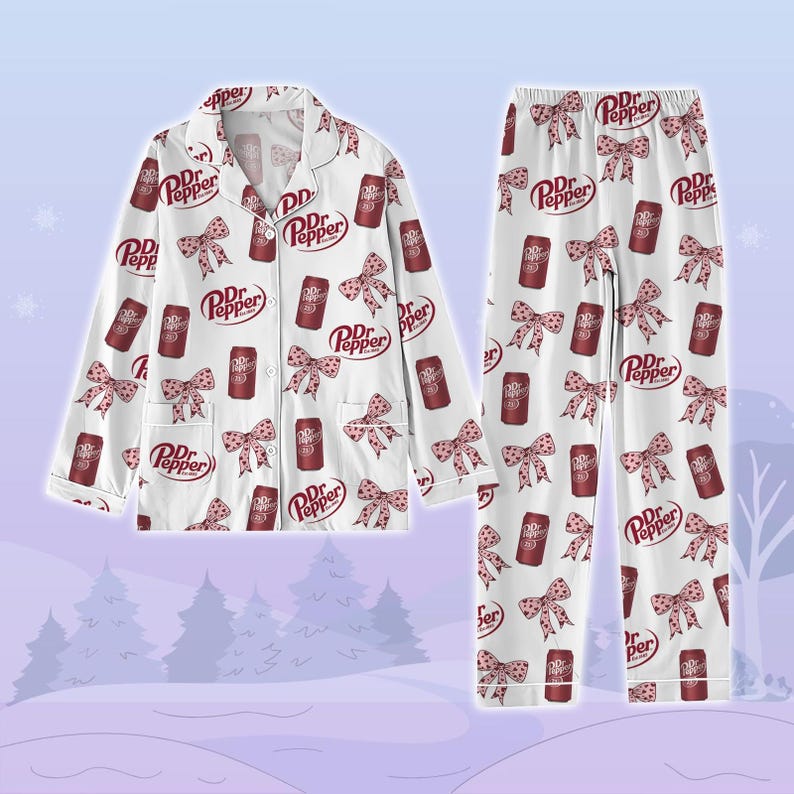 Dr Pepper Soda Thick Pajamas, Soda Lover Pajamas Pants, Beverage Pajama ...
