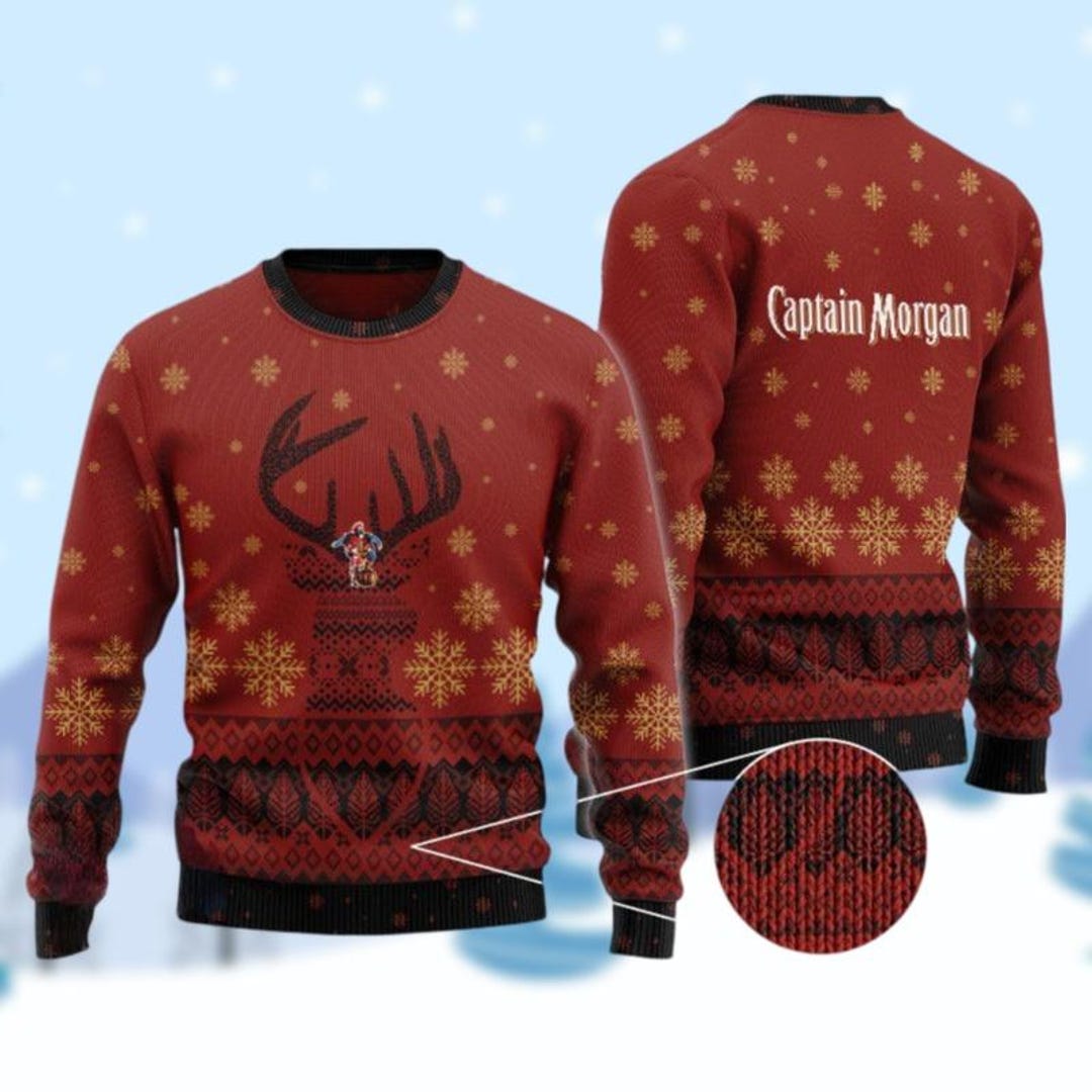Captain Morgan Sweater, Morgan Rum Christmas Sweater, Alcohol Holiday ...