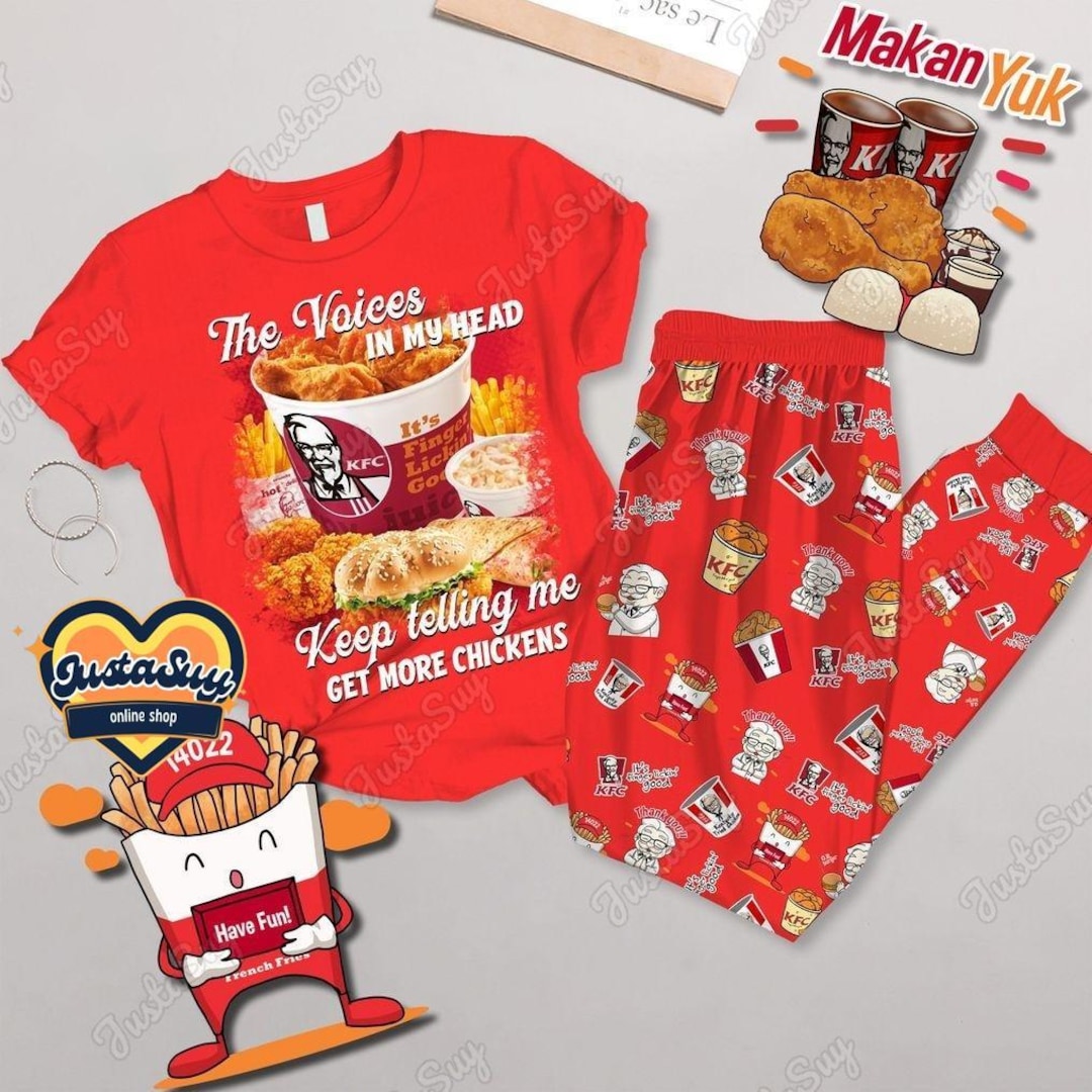 Kfc Shirt, KFC Pajamas, Kfc Pajamas Set, Kfc Pajamas Pants, Fried ...