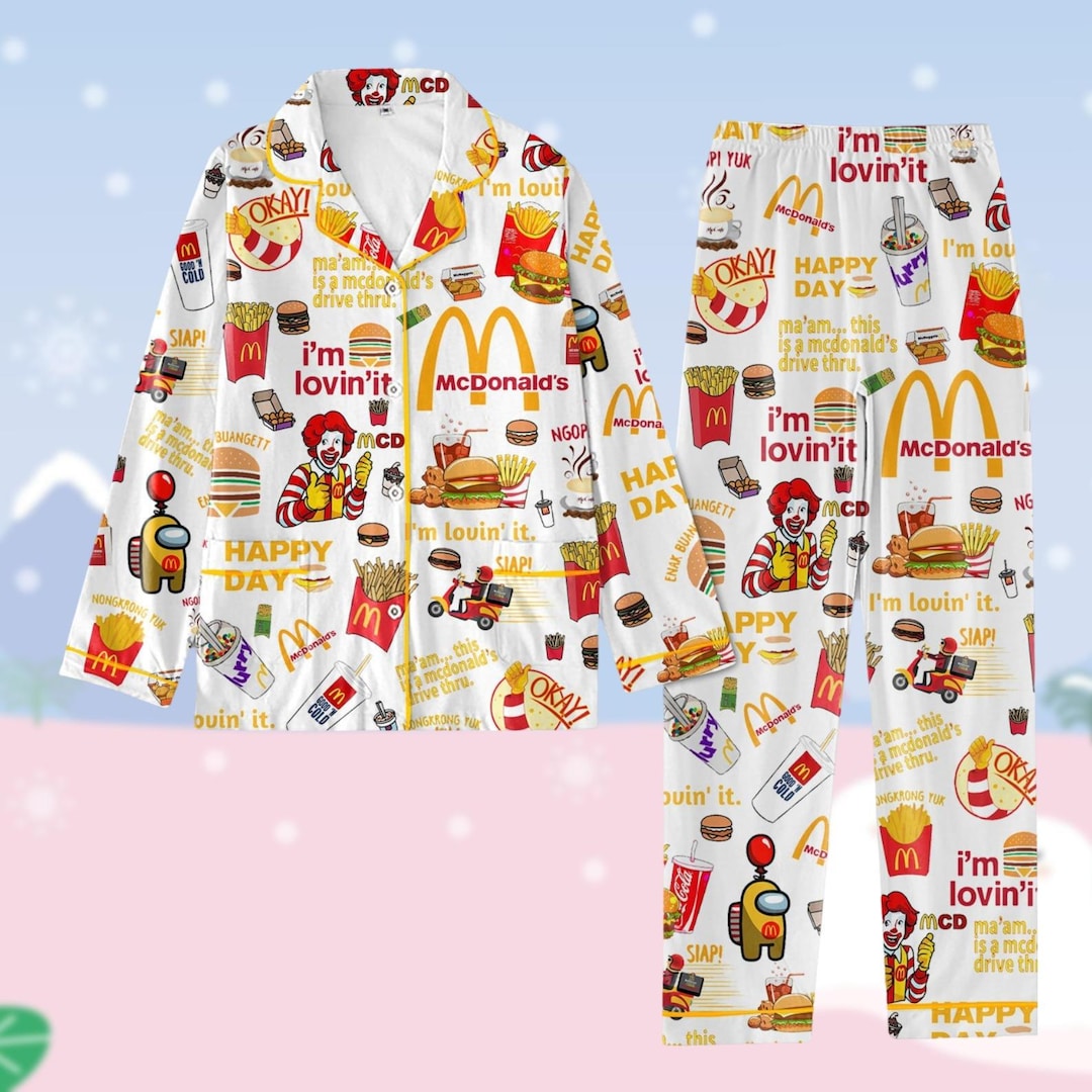 Mcdonald Pajamas Christmas, Fast Food Pajamas Set, Worker Matching ...