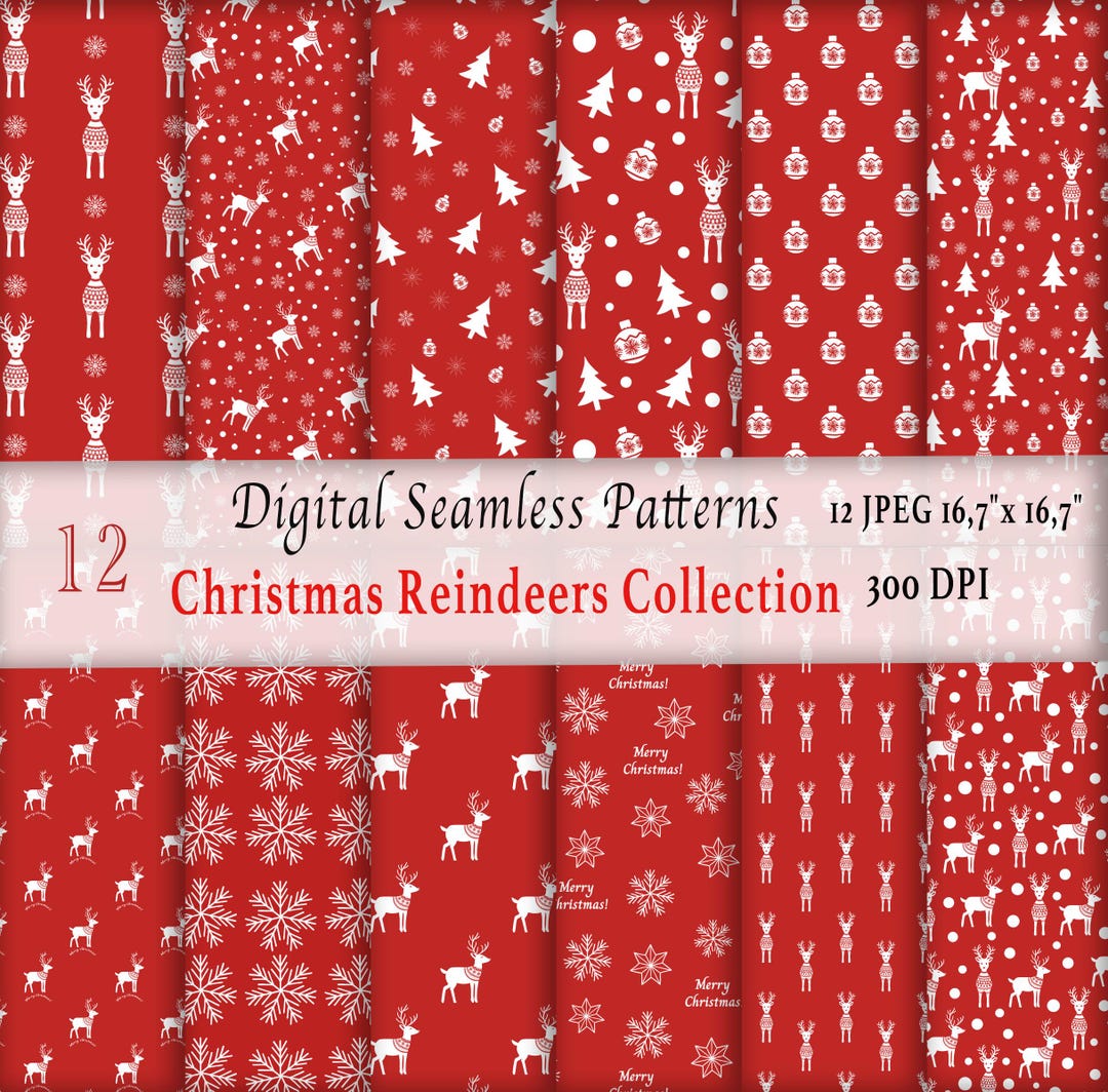 Digital Seamless Winter Pattern, Christmas Digital Paper, Holiday ...