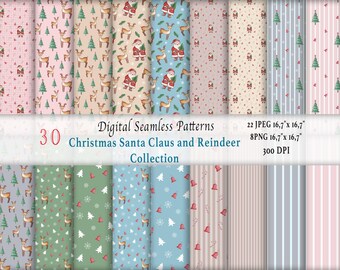 Digital Seamless Winter Pattern, Christmas Digital Paper, Holiday ...
