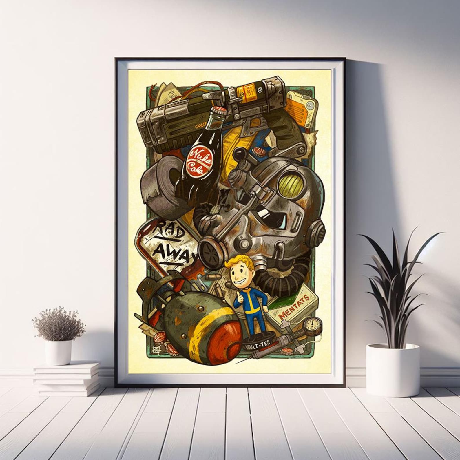 Fallout New Vegas, Game Poster, Retro Vintage Illustration, Gift Game ...