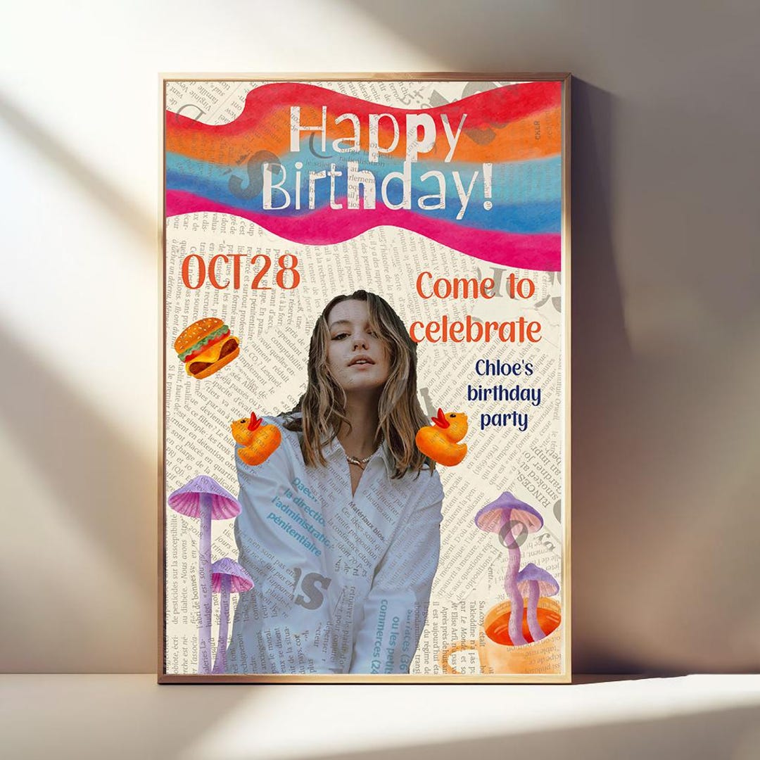 Custom Birthday Poster, Unique Birthday Ideas, Birthday Party Decor ...