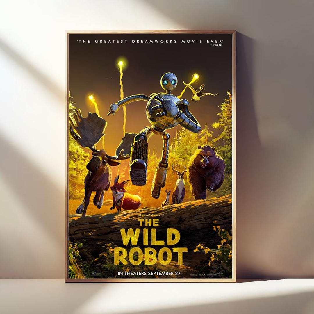 The Wild Robot Movie Poster, Classic Film, Room Decor Canvas Posters ...