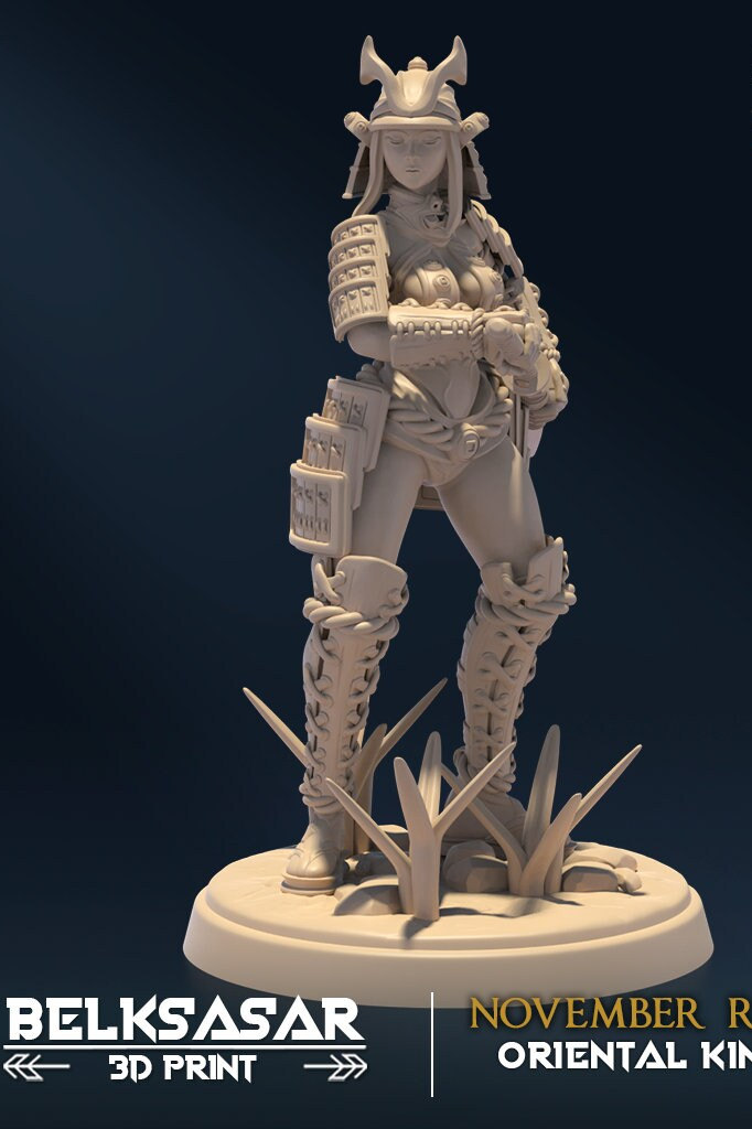 Female Samurai Set of 3 Figurines 32mm Gray Resin Figurines to Paint - Etsy