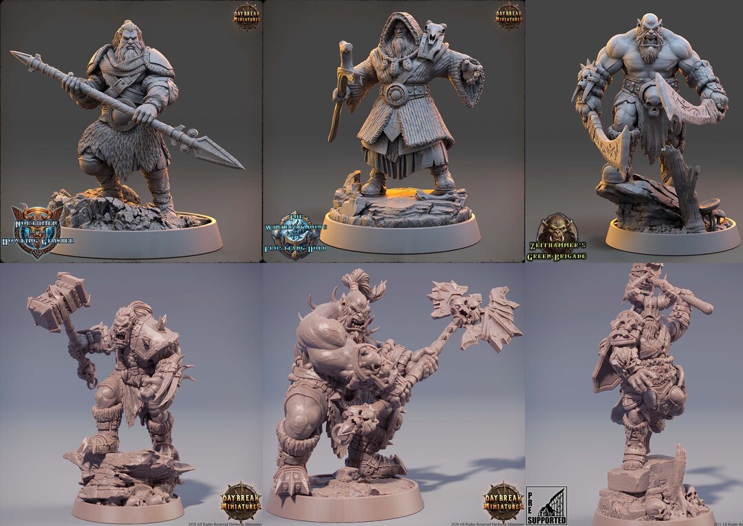 Northmen and Orcs Set 3 Lot of 6 Figurines 32mm Gray Resin Figurines to Paint - Etsy