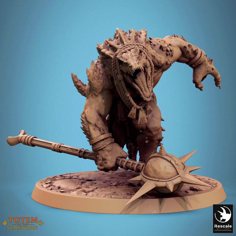 Lizardman Champion Dreadscale - Set of 6 Figures - 28mm and 32mm - Grey ...