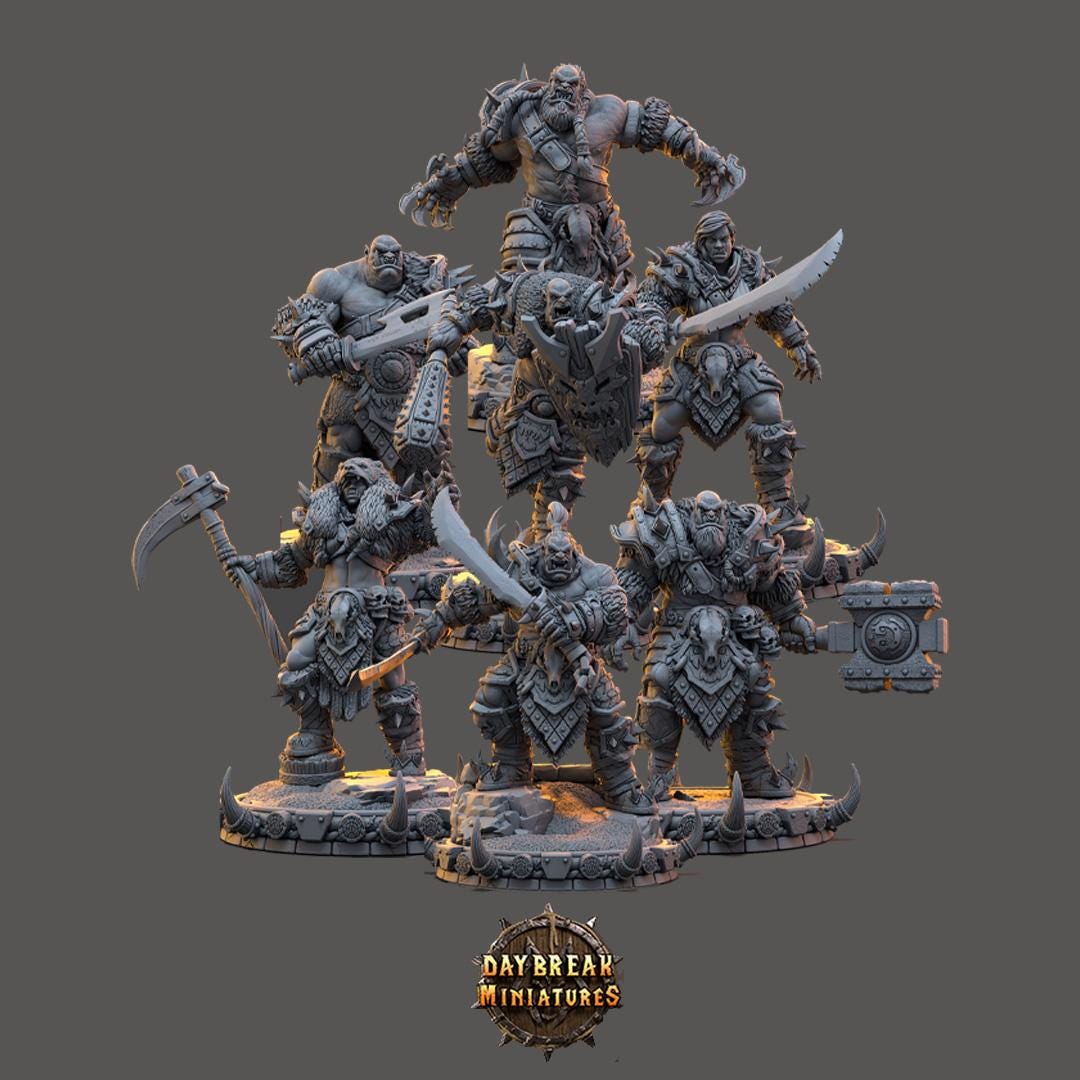 Orcs - the Frostbane Legion - Set 2 - Lot of 7 Figurines - 28mm and ...