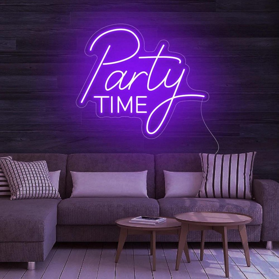 Party Time Neon Sign, Custom Neon Sign, Personalized Led Neon Sign ...