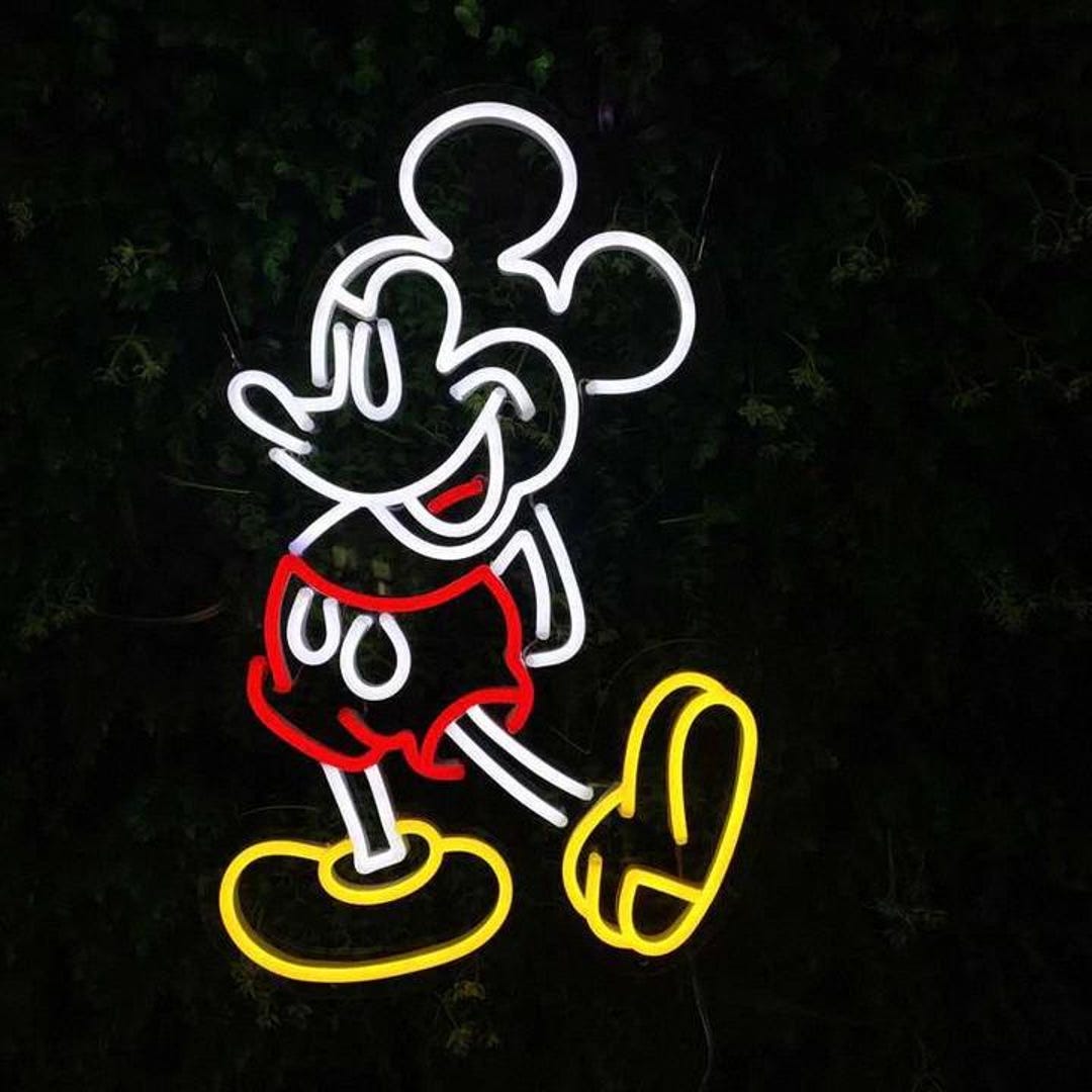 Custom Mickey Mouse Neon Sign LED Neon Light Cut Neon Sign Wall Decor ...