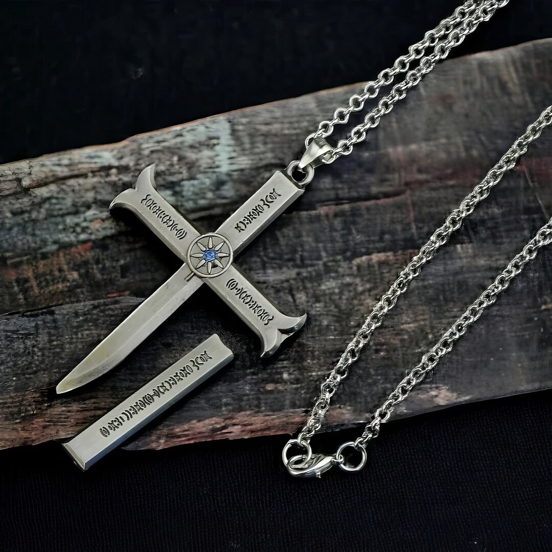 One Piece Anime Cross Pendant - Dracule Mihawk Necklace | Trendy Metal ...