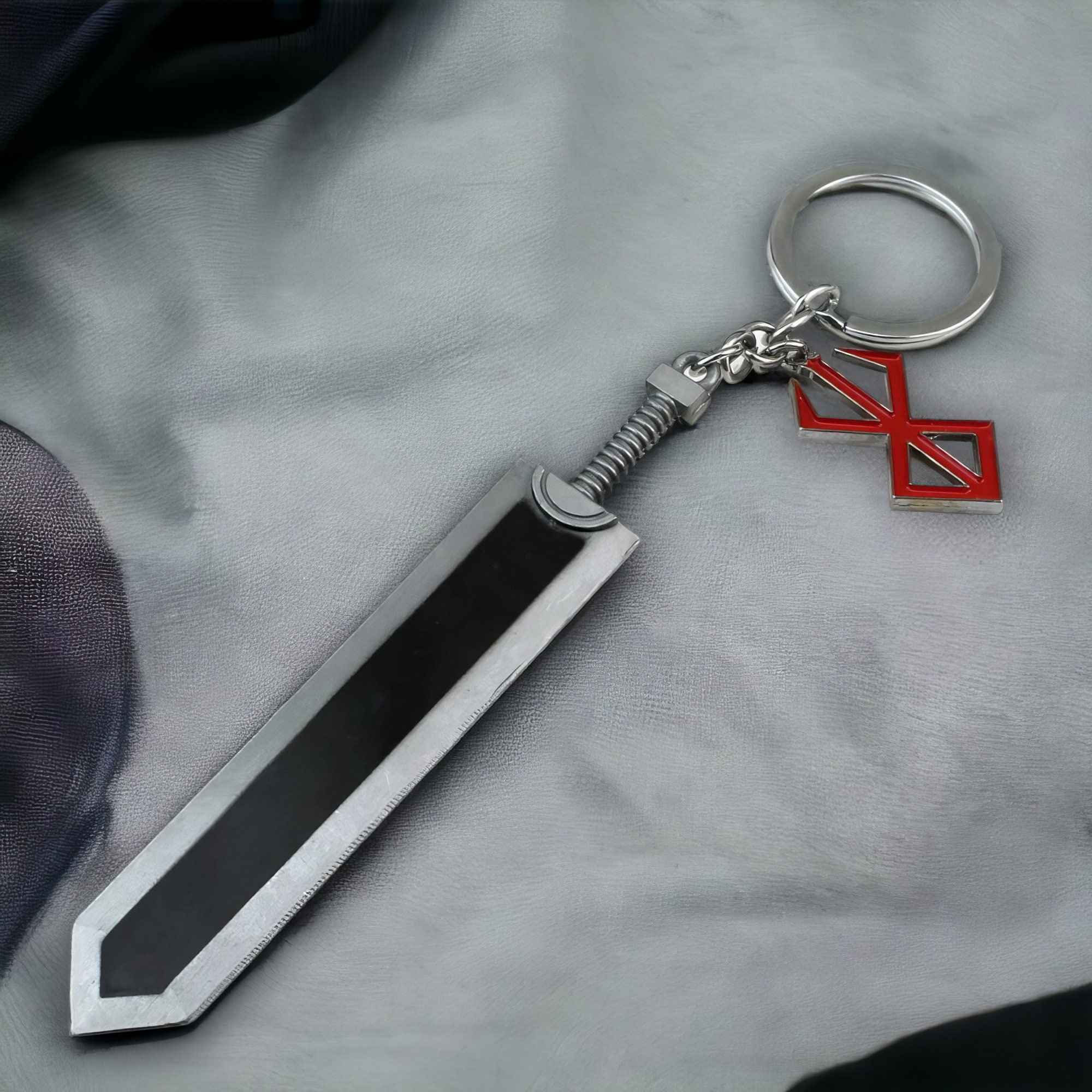 Berserk Anime Keyring Set, Guts Sword & Griffith Charms, Unisex ...