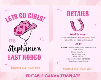 Last Rodeo Bachelorette Party Invitation - Etsy
