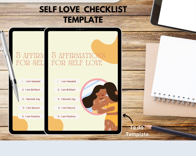 Self-love Affirmations Printable Art EDITABLE, Positive Affirmations ...