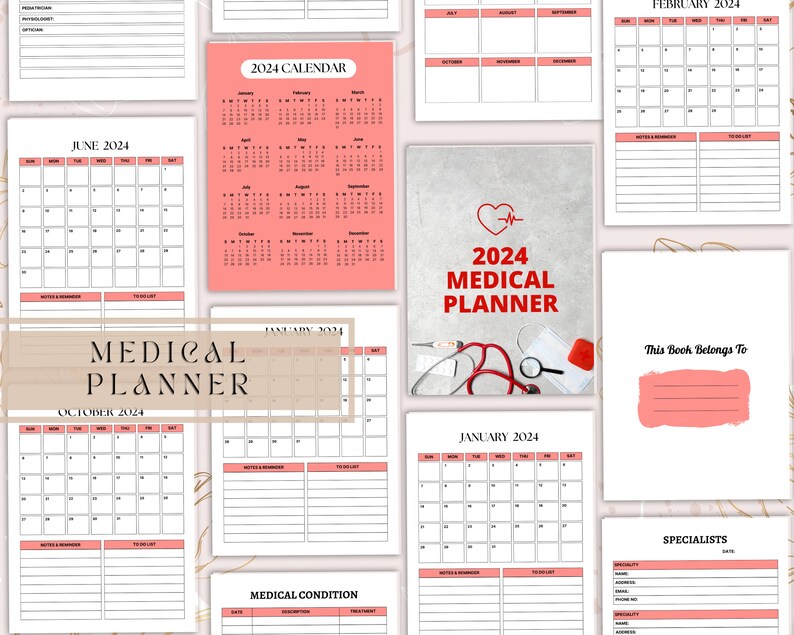 Medical Planner Tracker EDITABLE, Health Organizer, Doctor Appointment ...