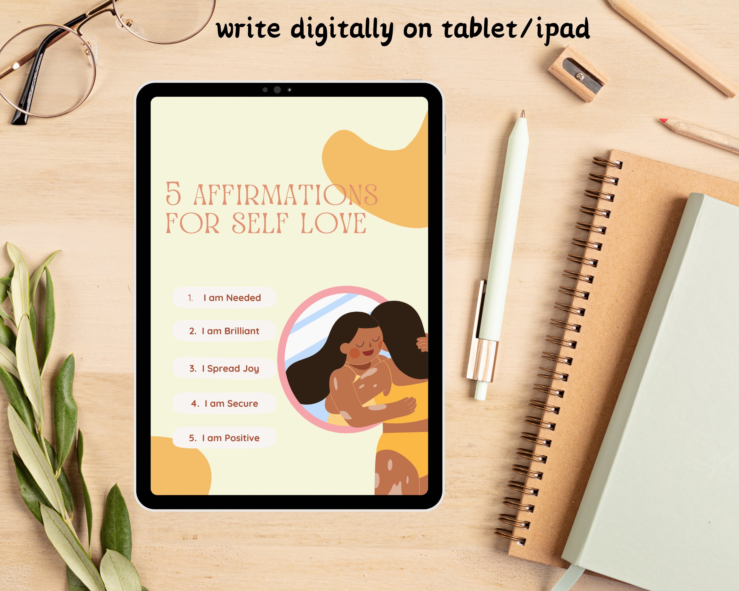 Self-love Affirmations Printable Art EDITABLE, Positive Affirmations ...