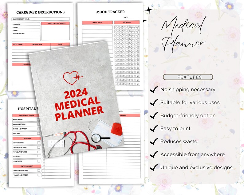 Medical Planner Tracker EDITABLE, Health Organizer, Doctor Appointment ...