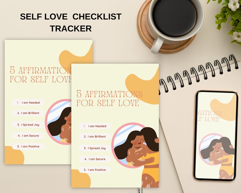 Self-love Affirmations Printable Art EDITABLE, Positive Affirmations ...
