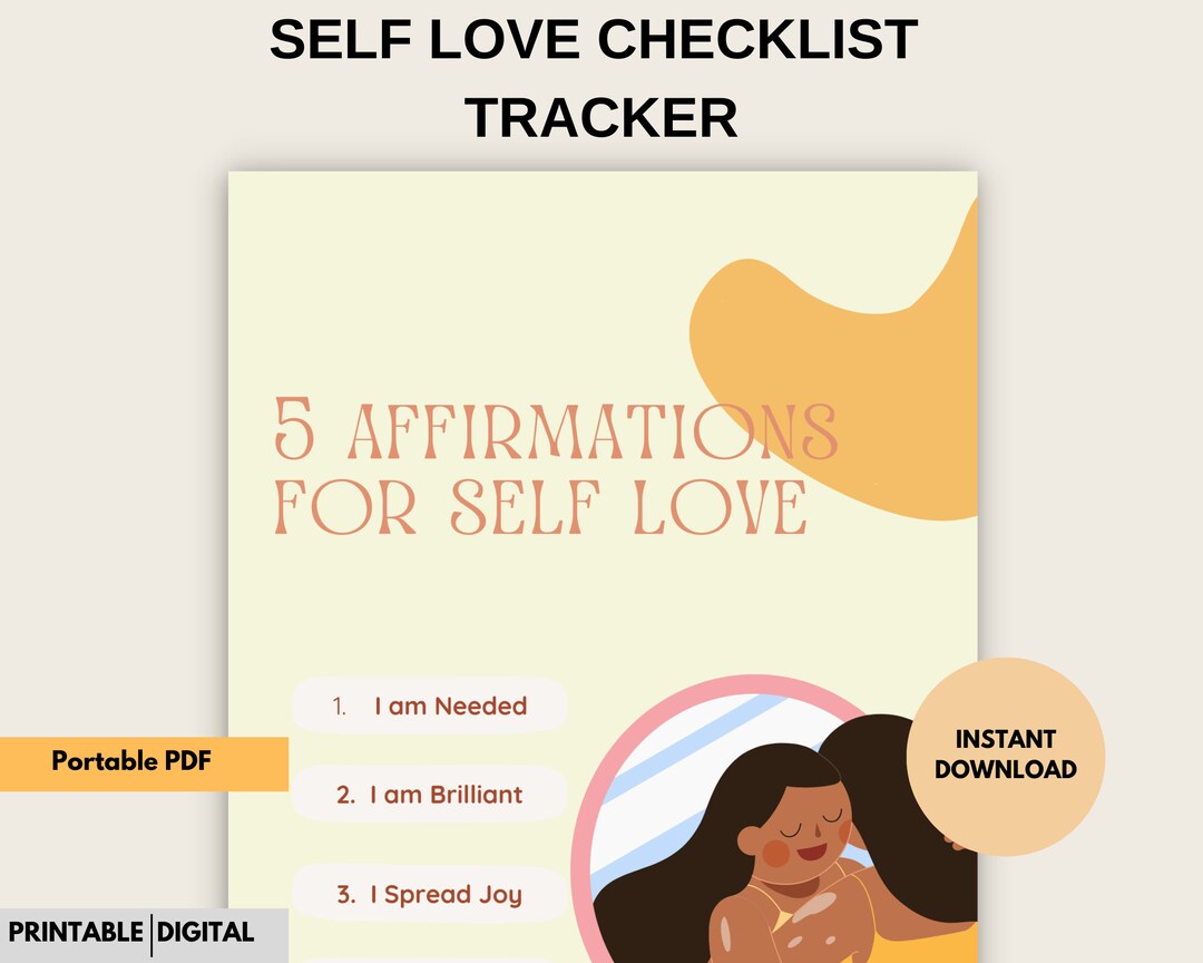 Self-love Affirmations Printable Art EDITABLE, Positive Affirmations ...