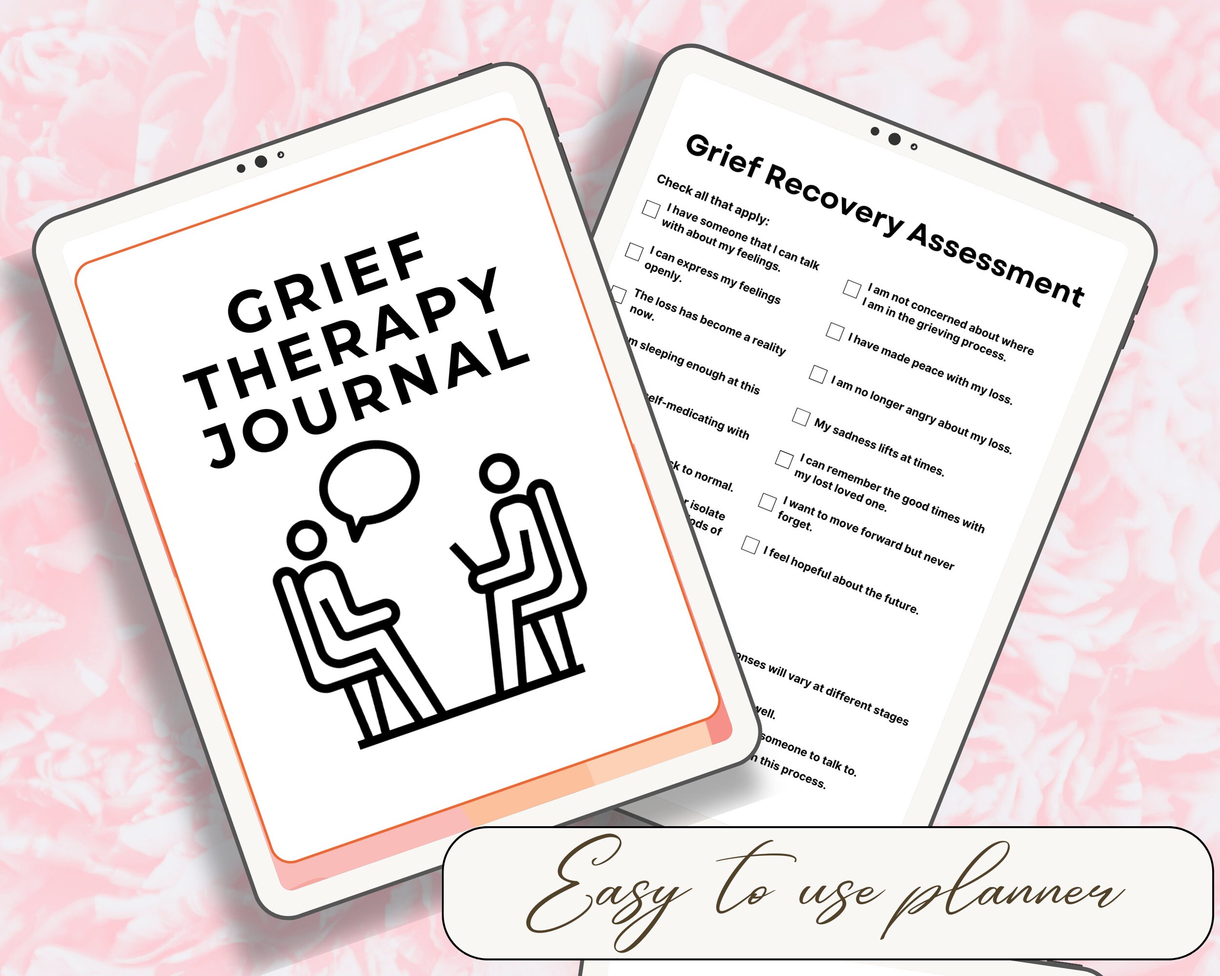 Grief Therapy Journal EDITABLE, Guided Journal for Healing, Writing ...
