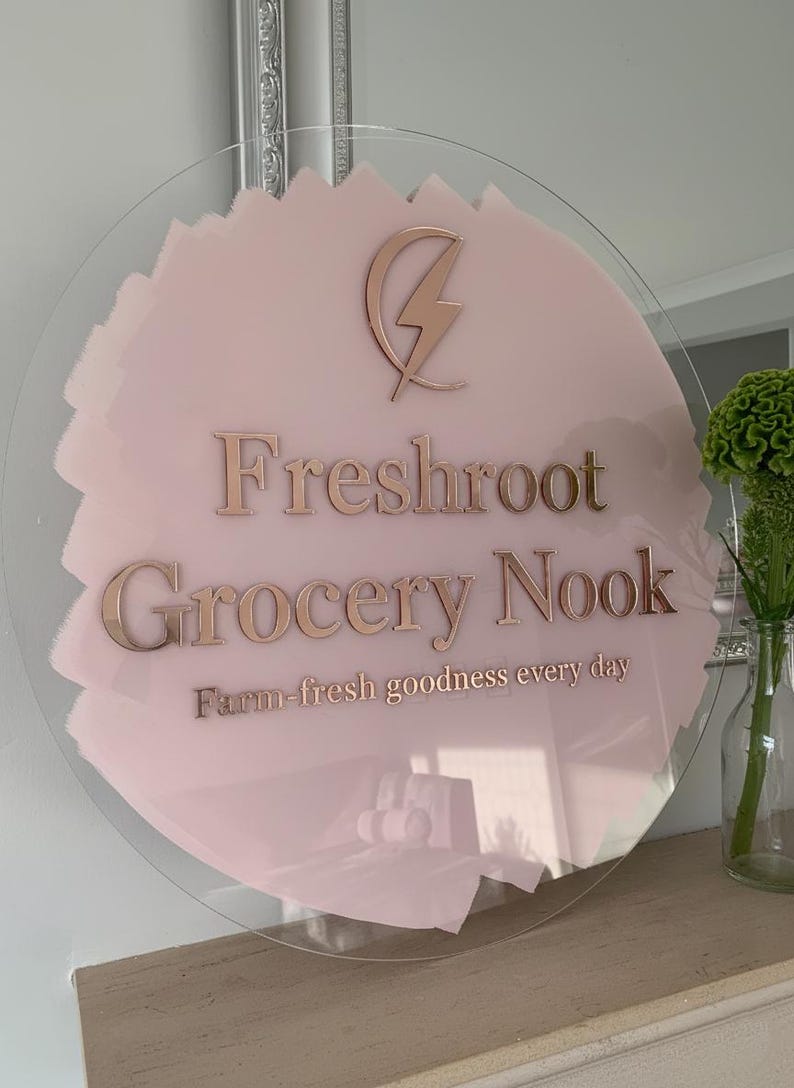 Custom Acrylic Business Logo Sign | Acrylic Welcome Sign | Salon Sign ...