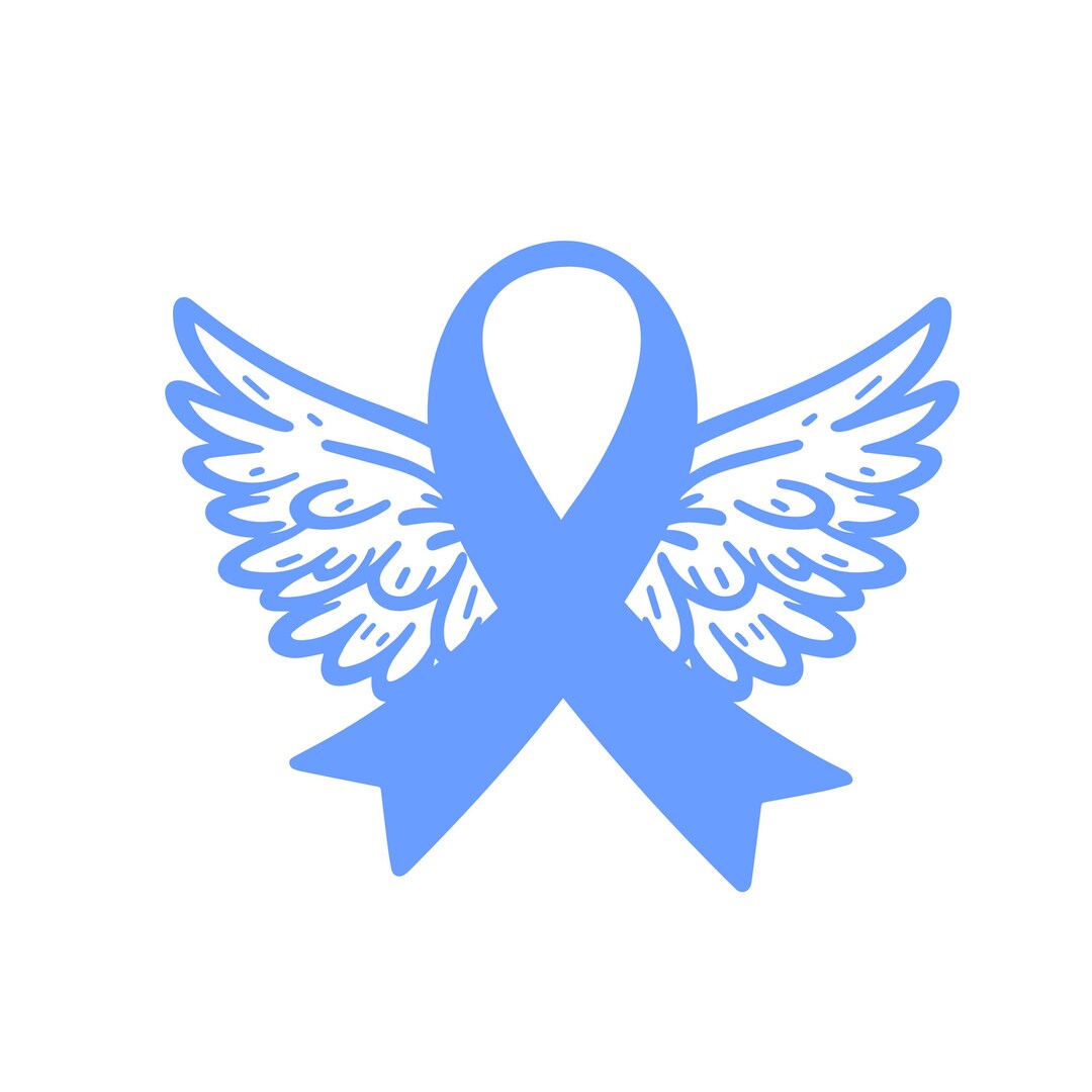 Blue Ribbon Svg Files for Cricut, Cancer Ribbon Svg, Colon Cancer Svg ...