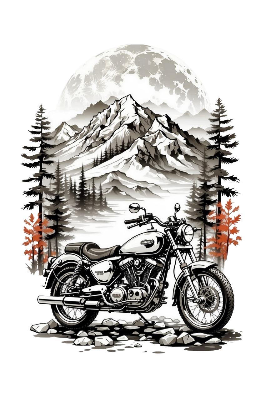 Motorcycle Scene SVG, Motor Bike Cut File Laser, Png Pdf, Motorcyclist ...