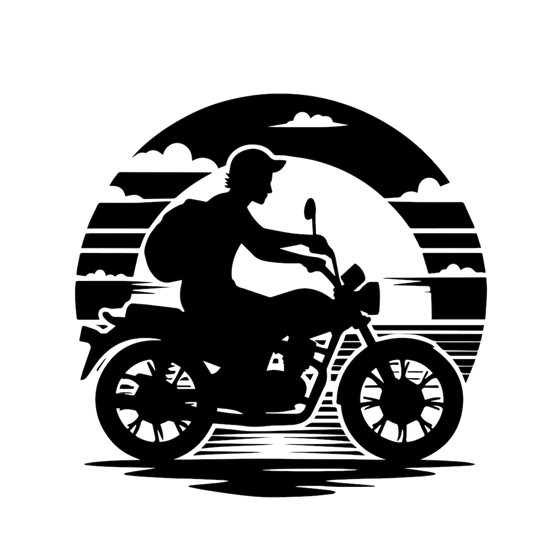 Motorcycle Scene SVG, Motor Bike Cut File Laser, Png, Motorcyclist Cnc ...