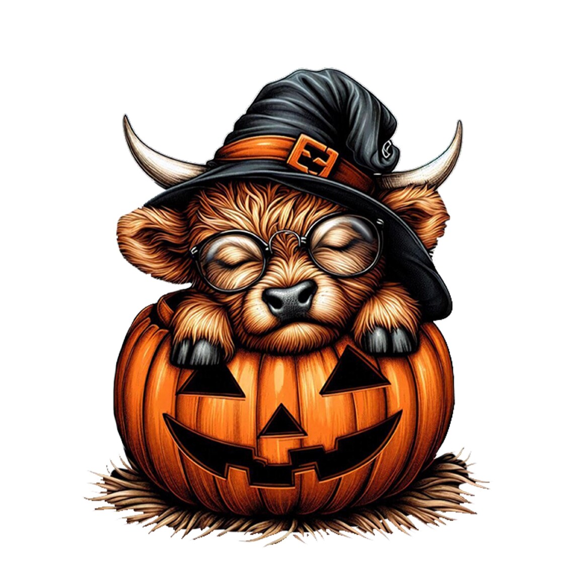 Halloween Highland Cow PNG, Bull Png,retro Halloween Png, Ghost Cows ...
