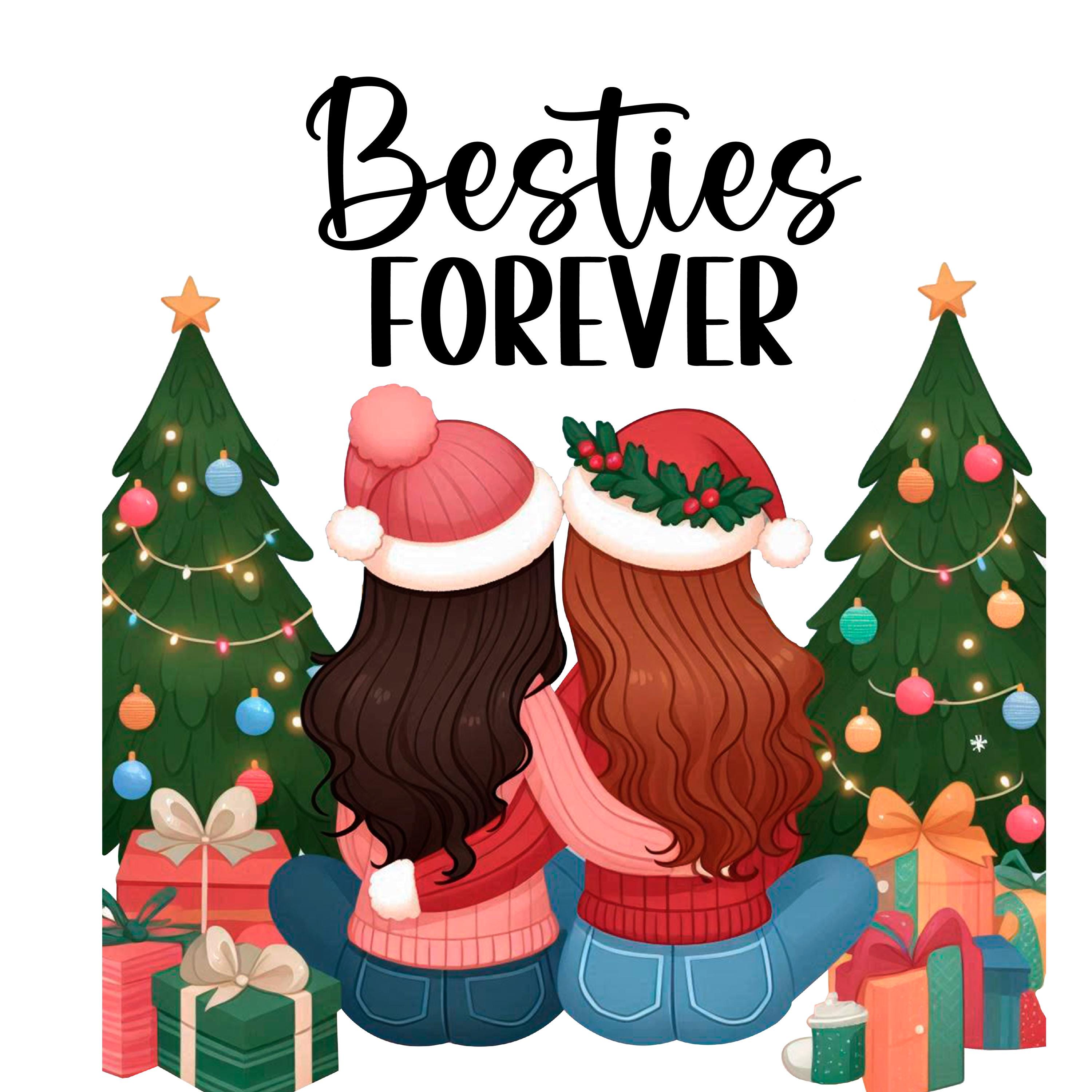 Besties Forever PNG, Digital Download, Christmas Ornament PNG, Holiday ...