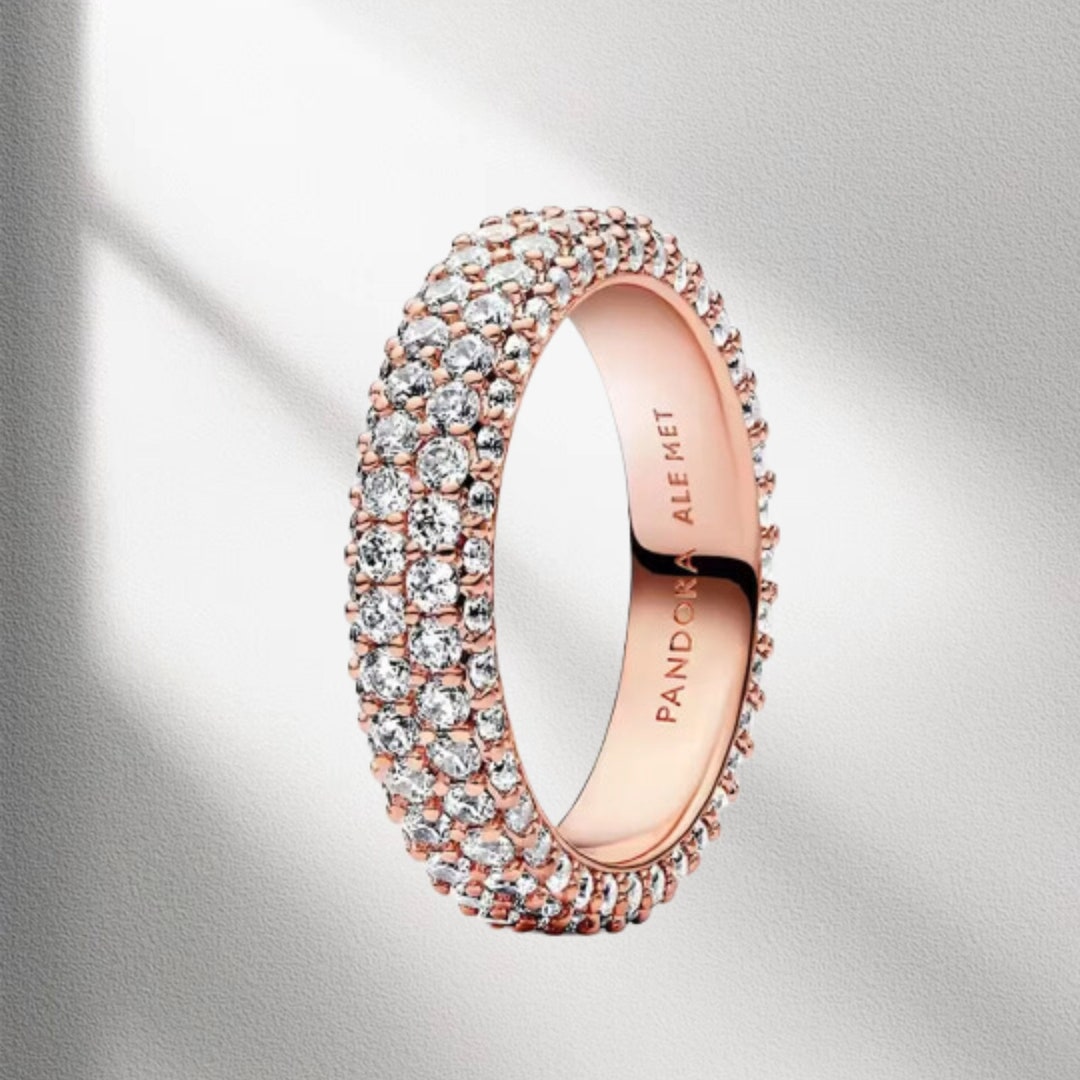 Handmade Wedding Charm Ring, Pandora Timeless Pavé Double-row Ring ...