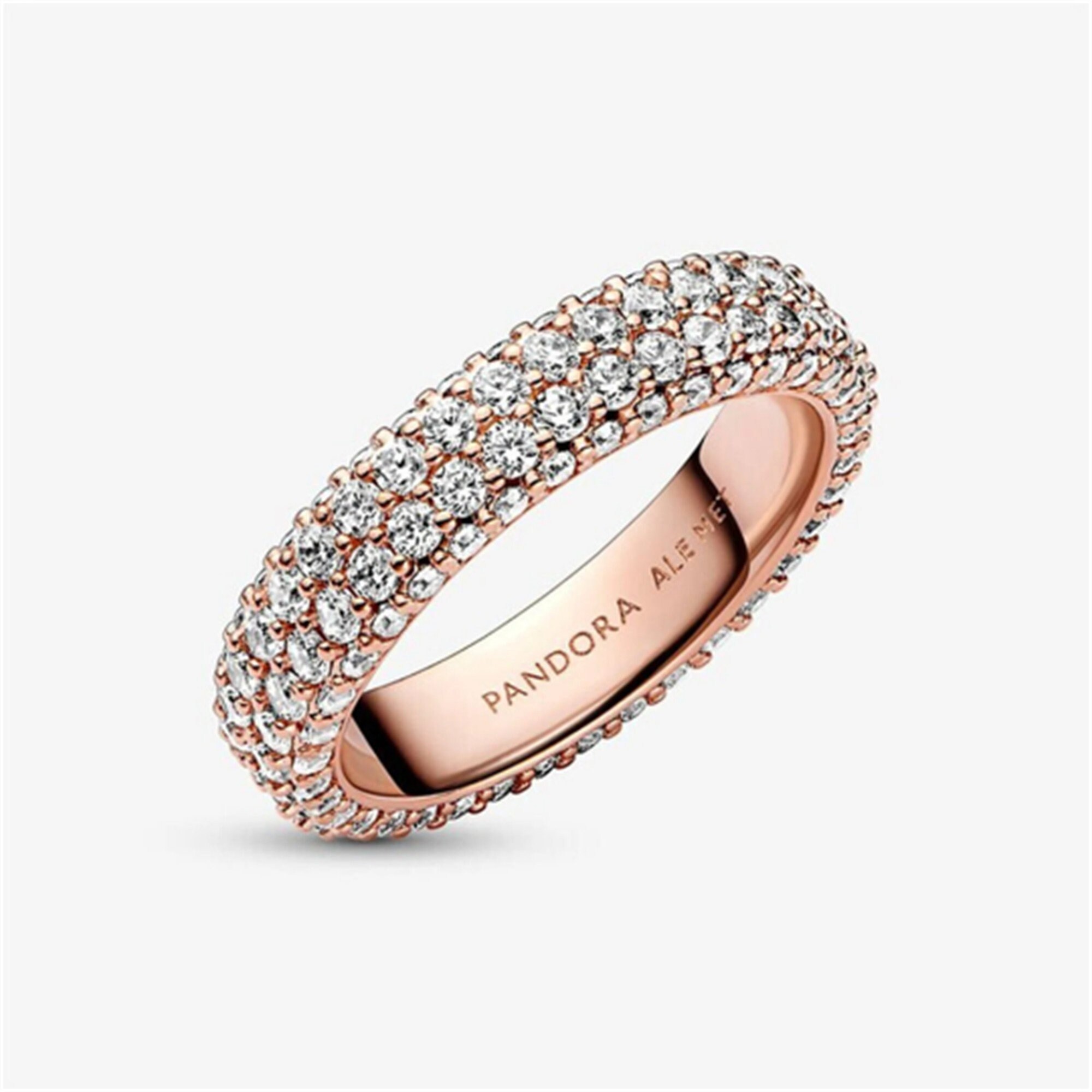 Handmade Wedding Charm Ring, Pandora Timeless Pavé Double-row Ring ...