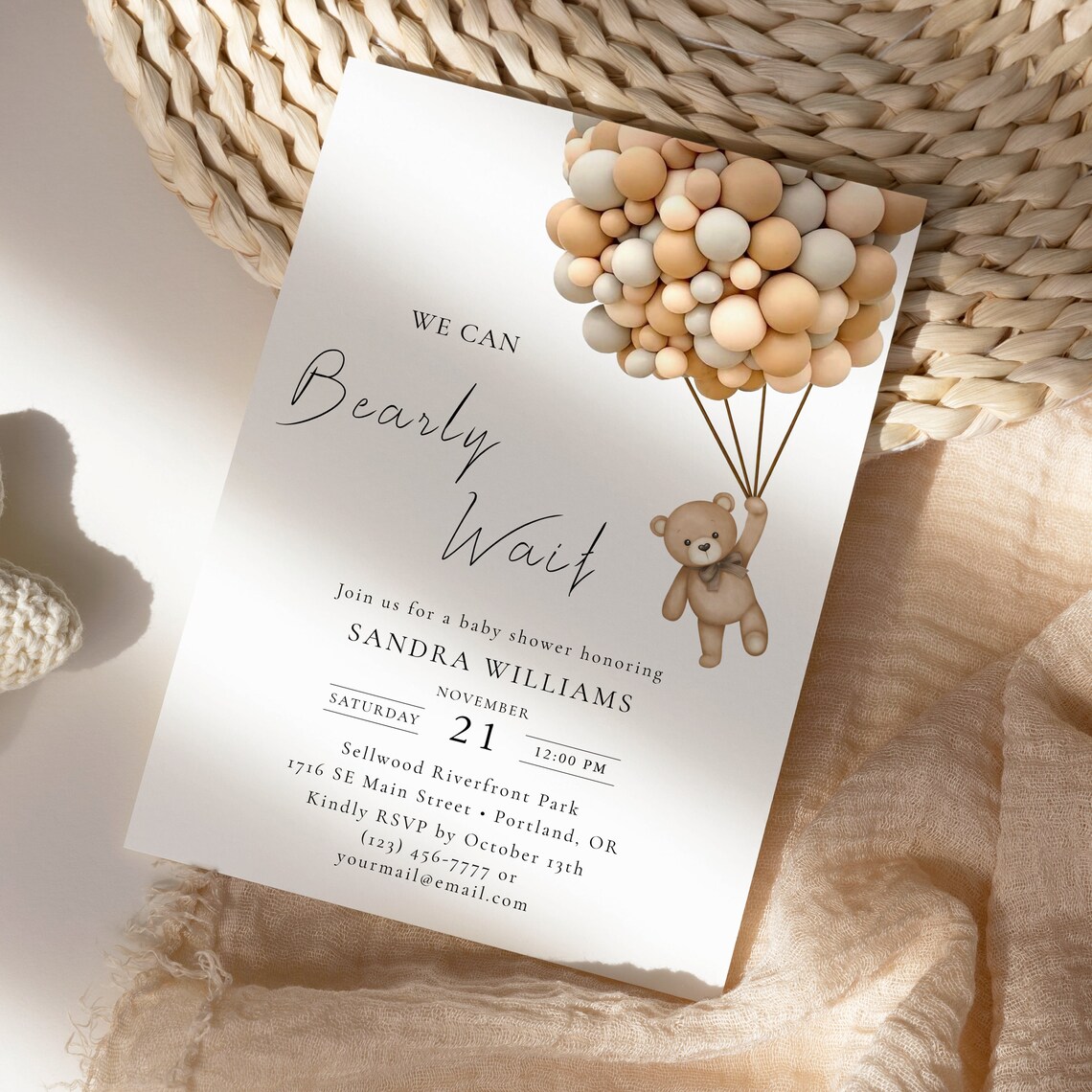 We Can Bearly Wait Invite Set, We Can Bearly Wait Invitation Bundle, We ...