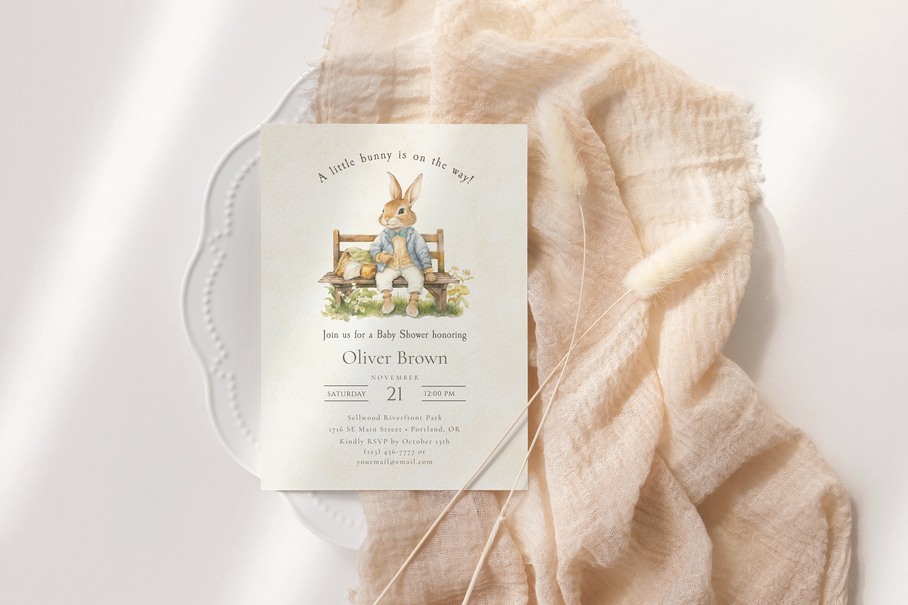 Editable Peter Rabbit Baby Shower Invitation Bundle, Vintage Peter ...